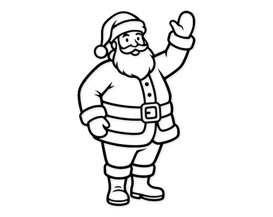 Santa Claus Waving Svg Png: Bold Cut File for Crafts - Etsy