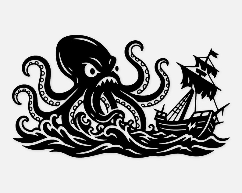 Kraken and Shipwreck Svg Png: Cut Ready Digital Design for Cricut ...