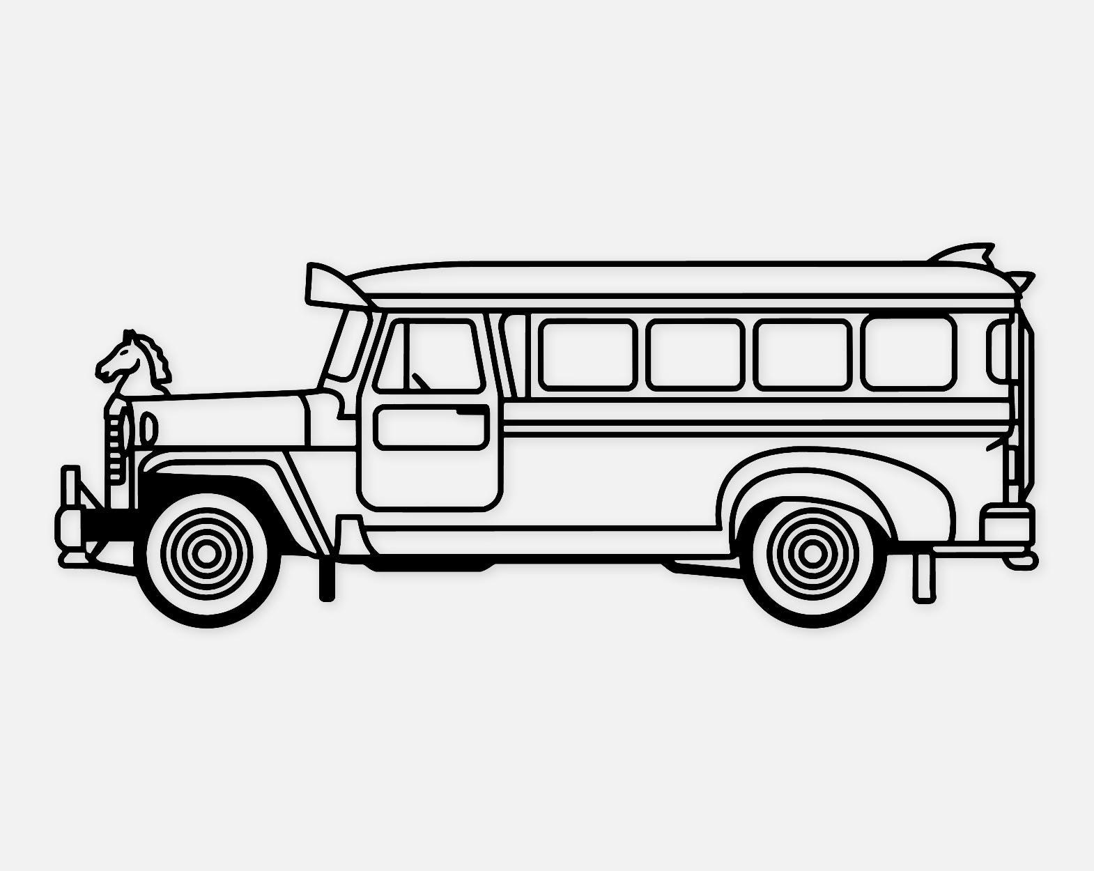 Jeepney Icon Svg Png: Bold Outline Digital Design for Crafts - Etsy