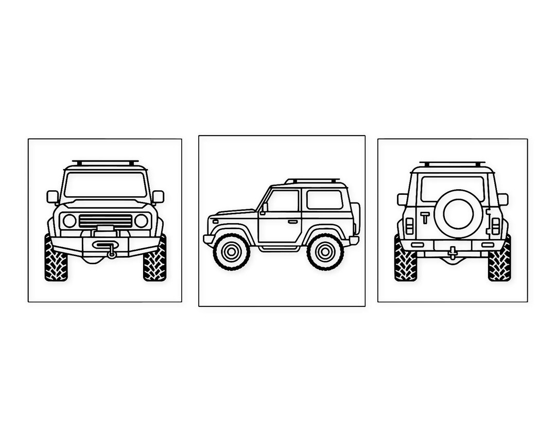 4X4 Suv Svg Png: Minimalist Line Art for Vehicle Enthusiasts - Etsy
