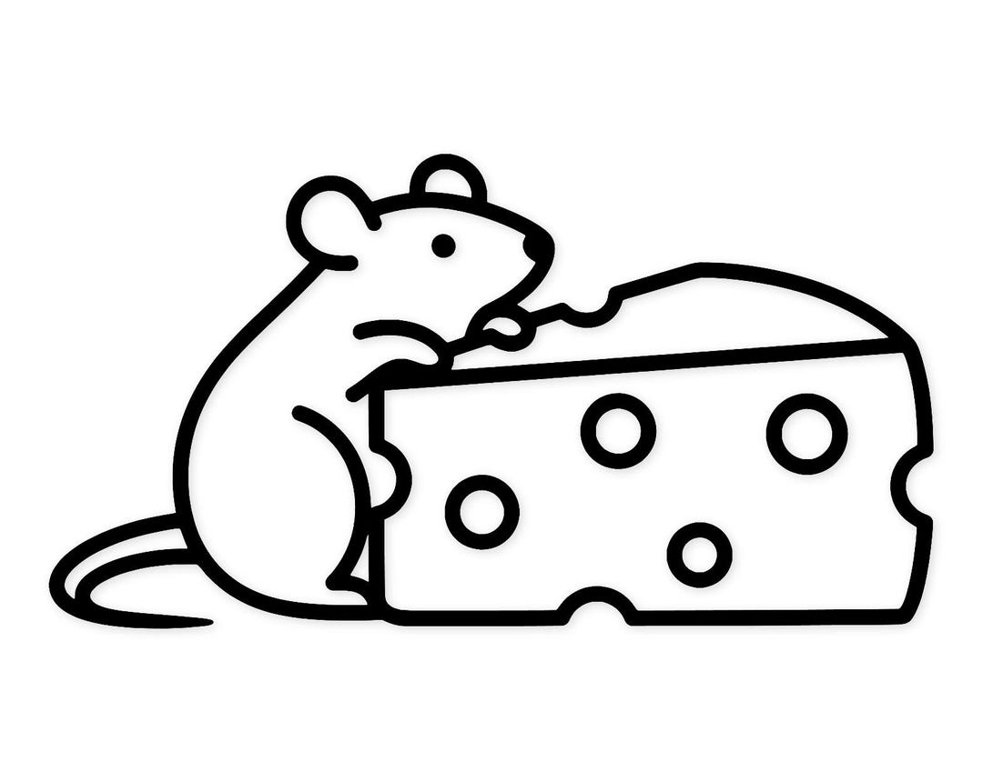 Rat With Cheese Svg Png: Minimalist Cut File for Stickers and T-shirts ...