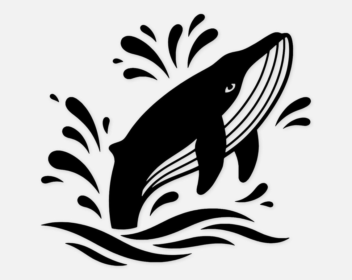 Whale Svg Png: Minimalist Cut File for Crafts - Etsy