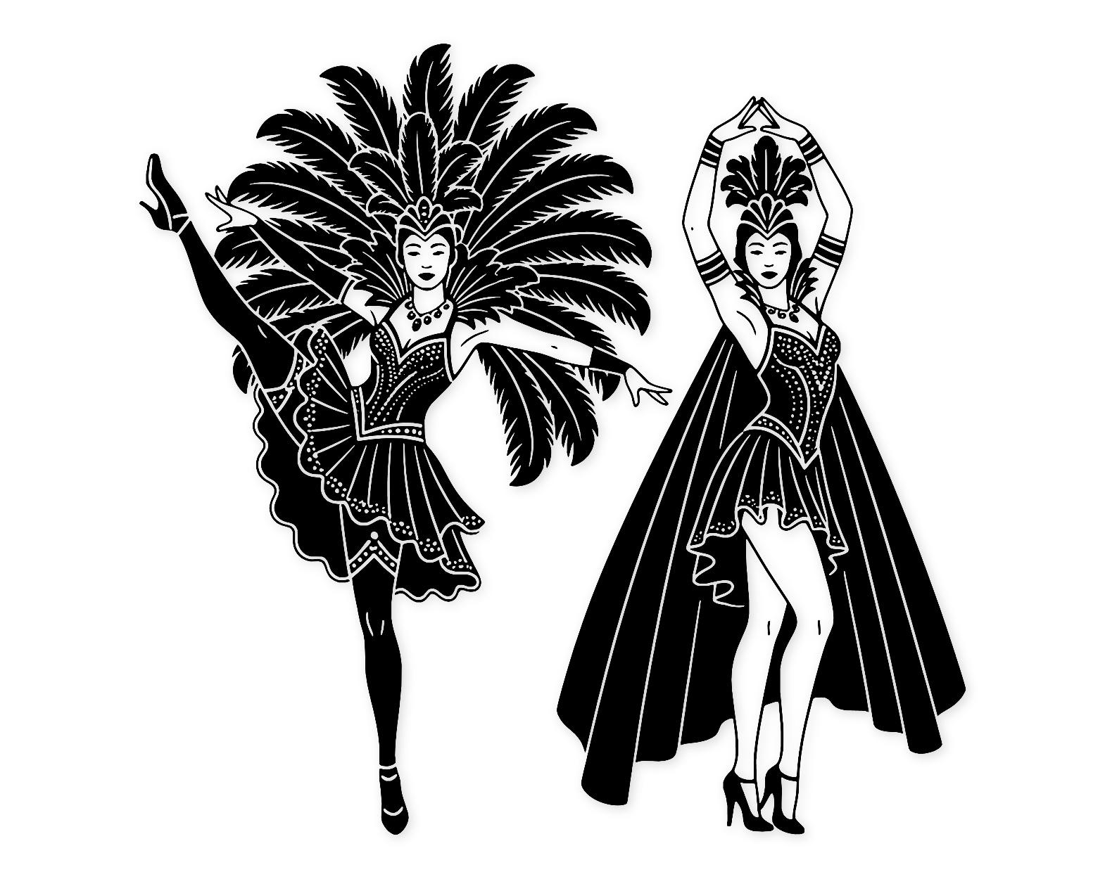 Showgirl Duo Svg Png: Cut Ready Digital Design for Cricut Silhouette - Etsy