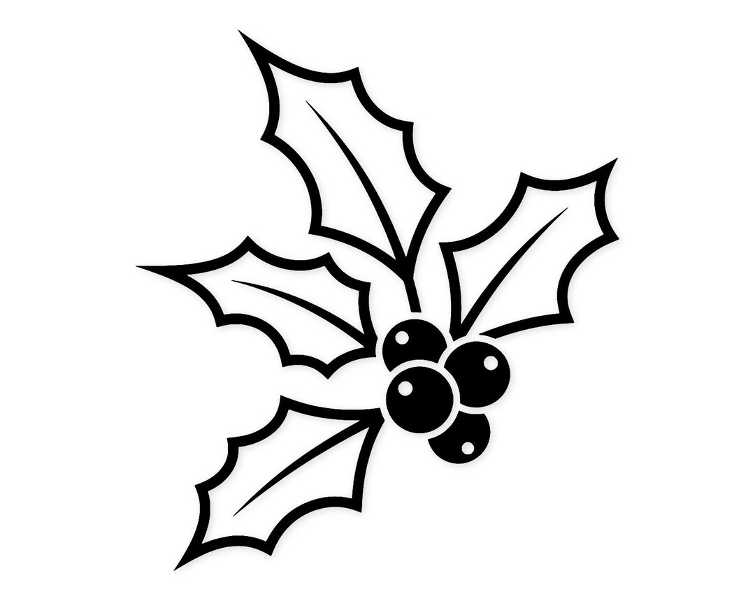 Agrifoglio e bacche Svg Png: design minimalista per l'artigianato ...