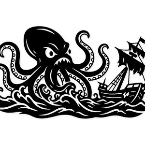 Kraken and Shipwreck Svg Png: Cut Ready Digital Design for Cricut ...