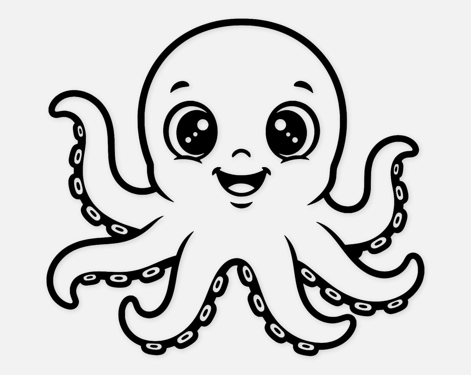 Octopus Character Svg Png: Cute Hand-drawn Design for Kids' Projects - Etsy