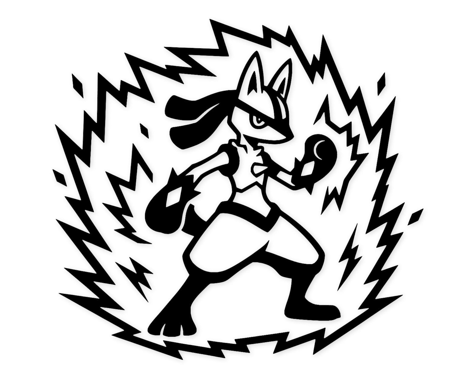Lucario Spirit Svg Png: Bold Silhouette Cut File for Scrapbooking - Etsy