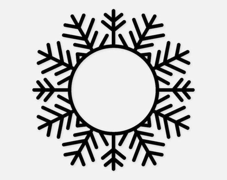 Ornate Snowflake Frame Svg Png: Bold Lines for Winter Decor - Etsy