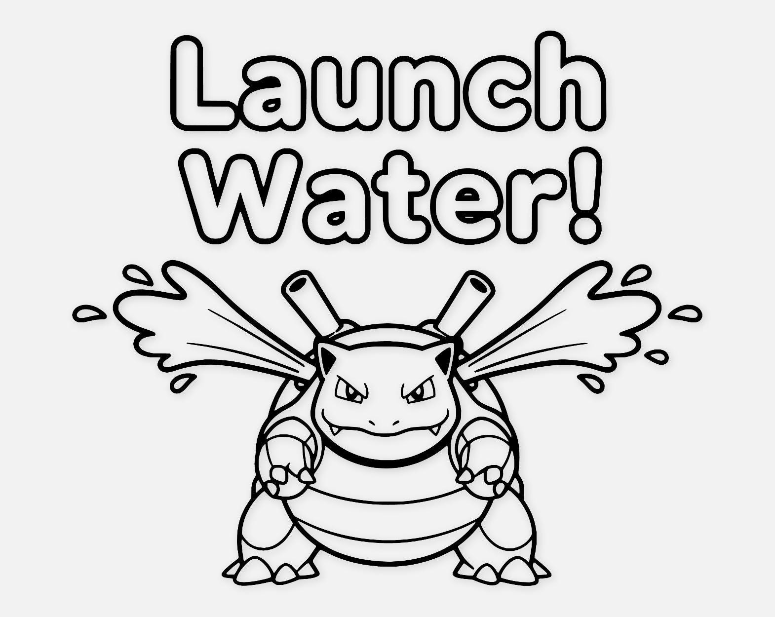 Blastoise Launch Water Svg Png: Cut Ready Digital Design for Cricut ...
