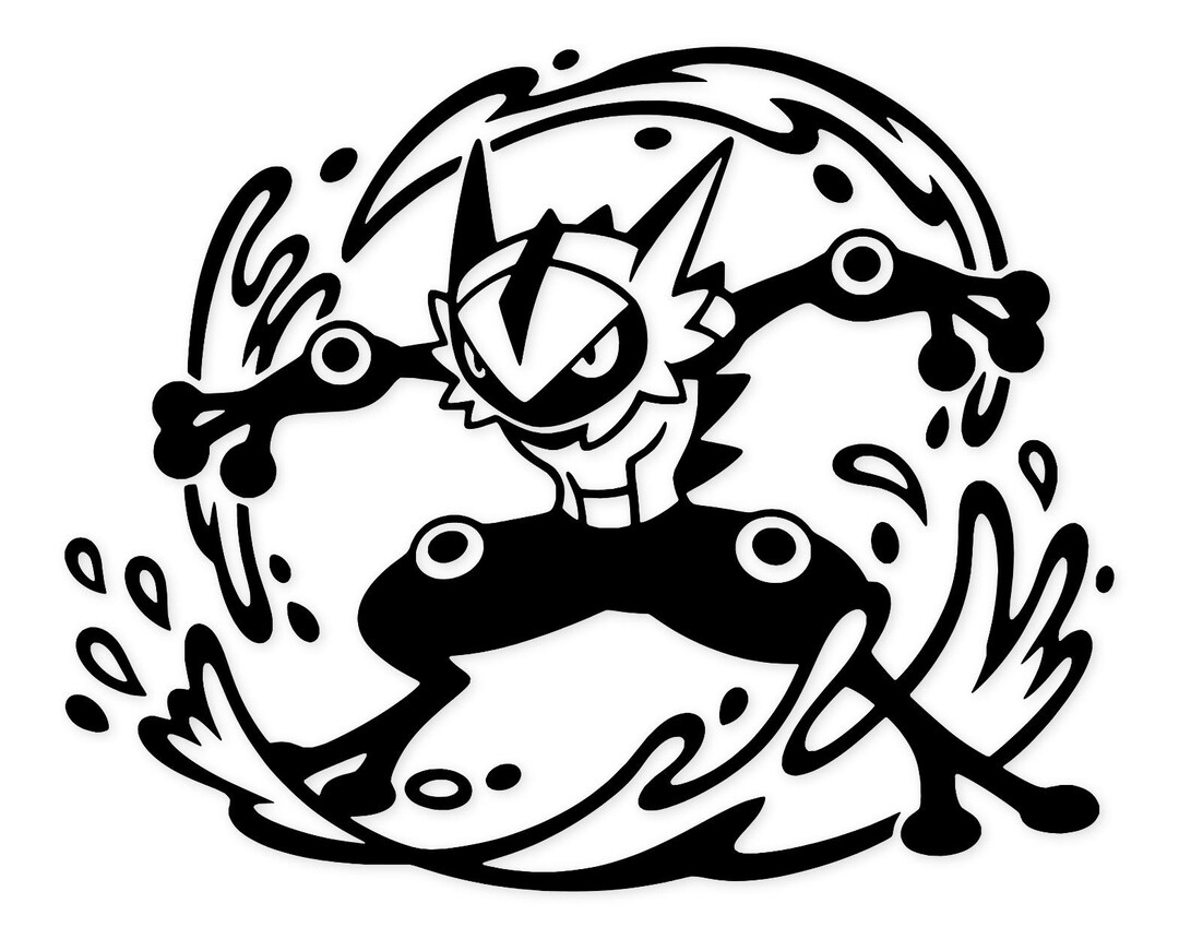 Greninja Svg Png: Minimalist Design for Cut Files - Etsy