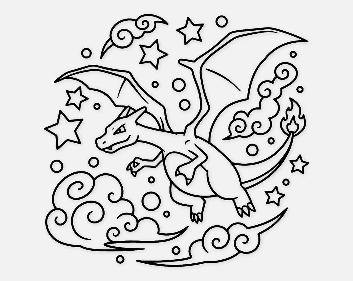 Charizard Svg Png: Whimsical Adventure Design for Stickers - Etsy