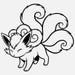 Vulpix Outline Svg Png: Minimalist Cut File for T-shirts - Etsy