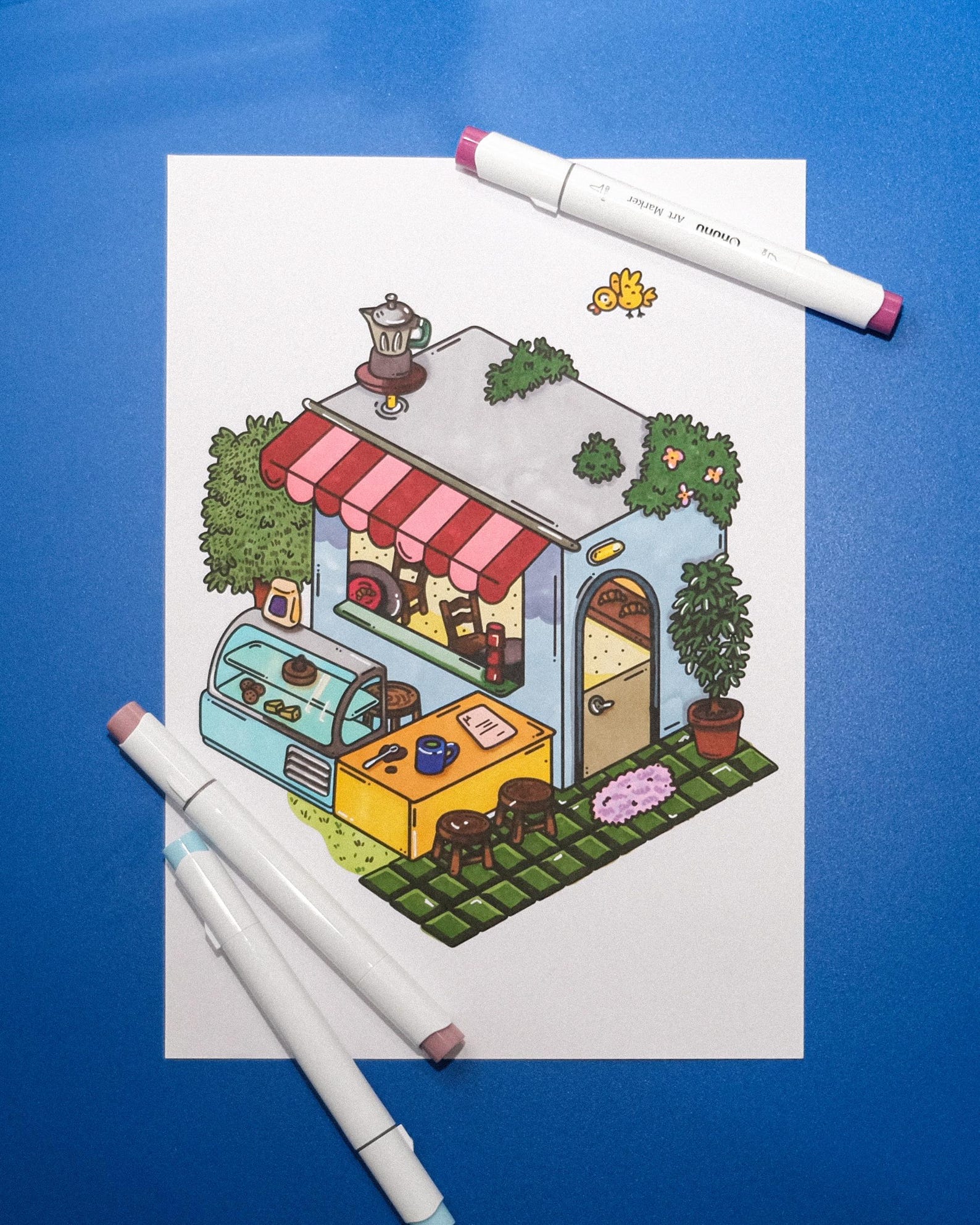Cozy Café Coloring Page / Digital Download - Etsy