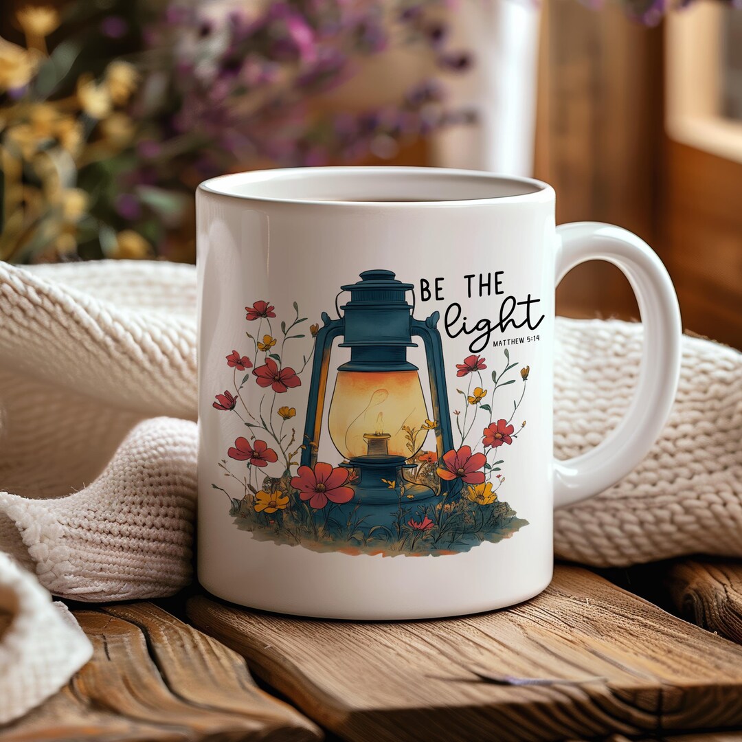 Be the Light Mug, Matthew 5:14 Bible Verse Coffee Cup, Christian Gift ...