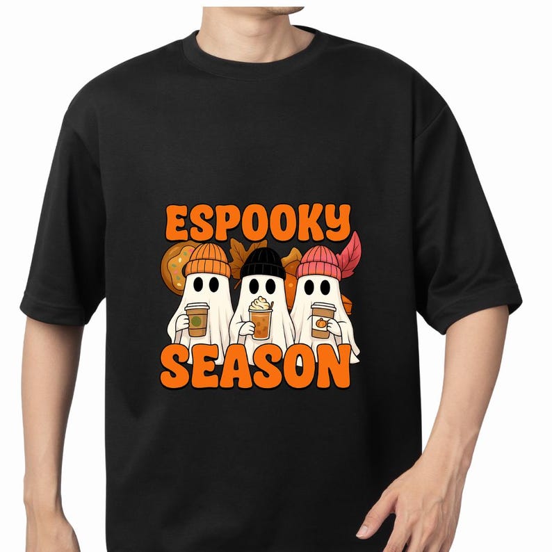 Espooky Season Ghost Trio Autumn Coffee Halloween PNG, Cute Ghost ...