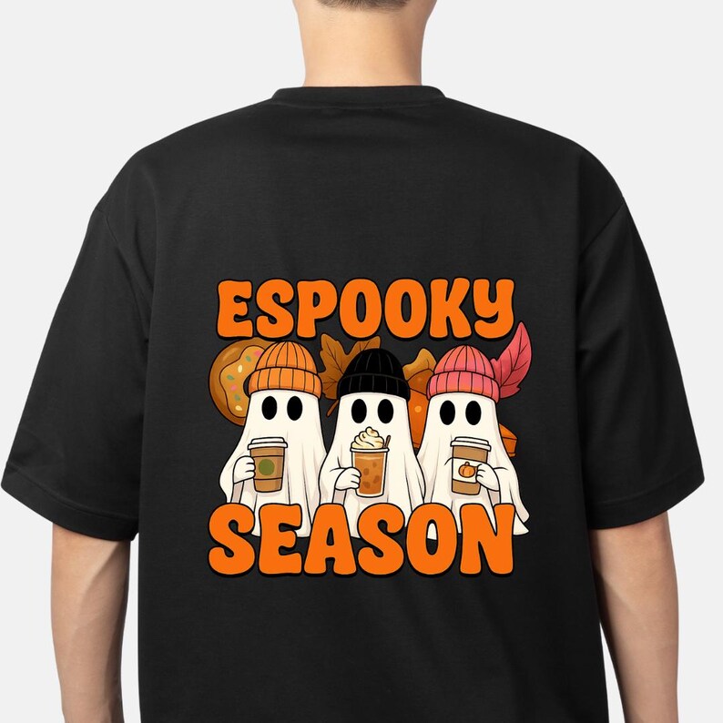 Espooky Season Ghost Trio Autumn Coffee Halloween PNG, Cute Ghost ...