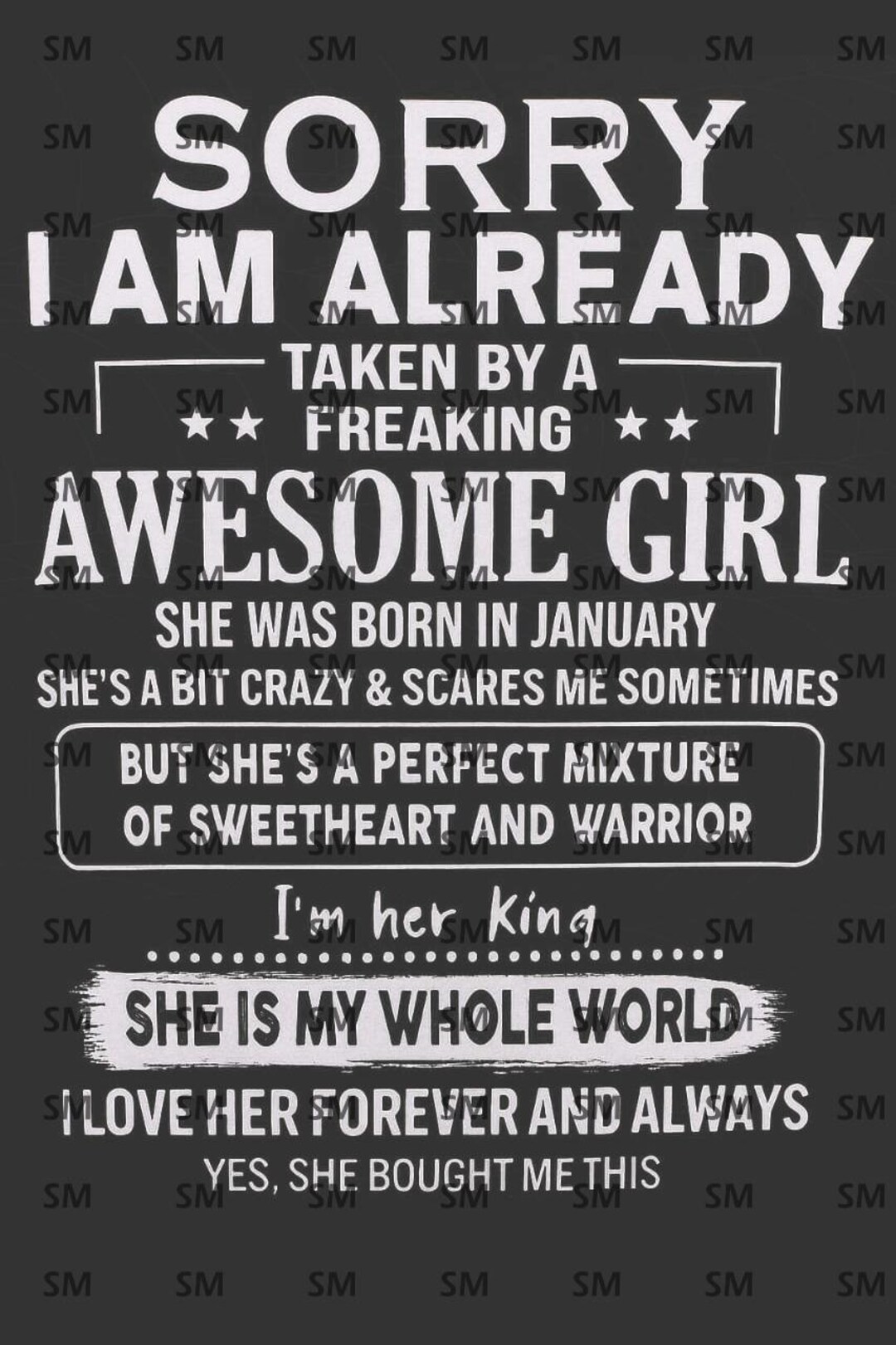 Sorry I’m Already Taken by a Freaking Awesome Girl PNG, January ...