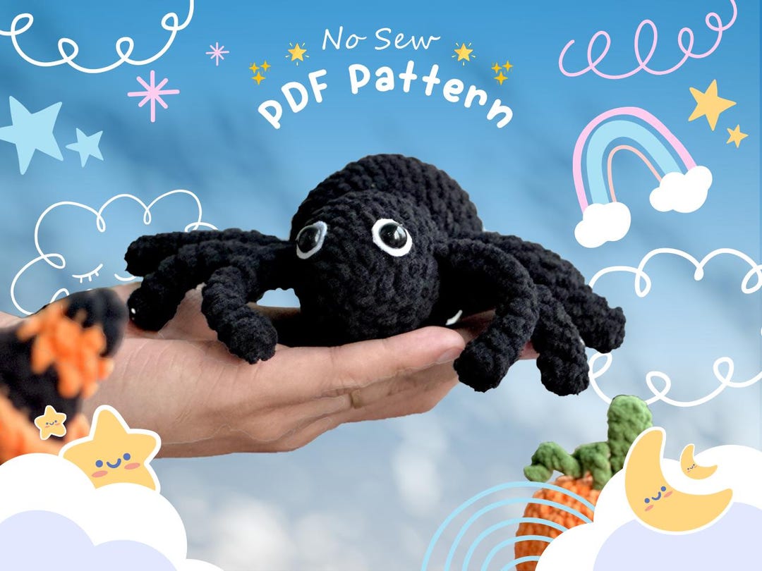The Spider PDF DIGITAL DOWNLOAD Crochet Pattern, Cute Furry Spider ...