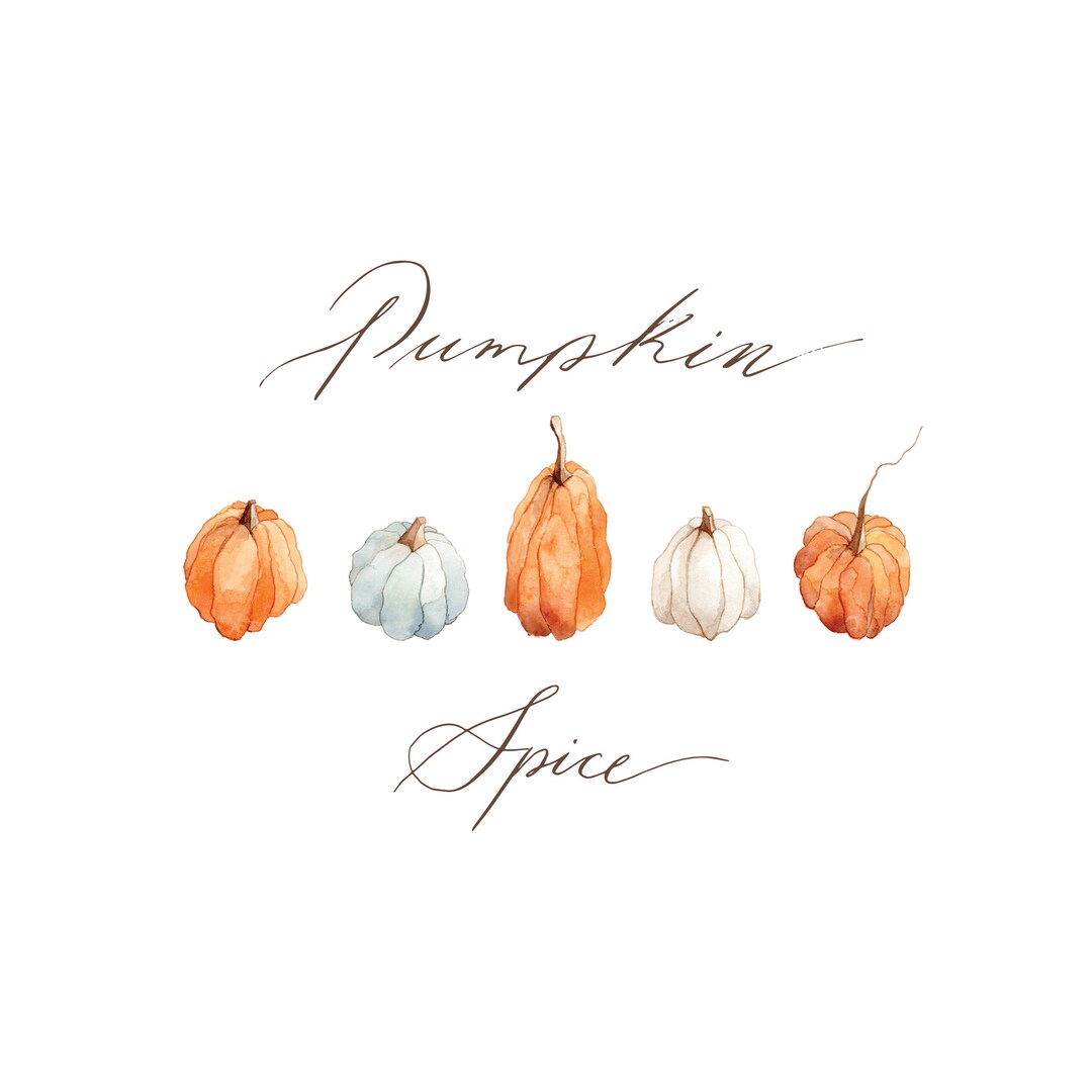 Pumpkin Spice 8x10 Printable | Fall Pumpkin Clip Art PNG Files | JPEG ...