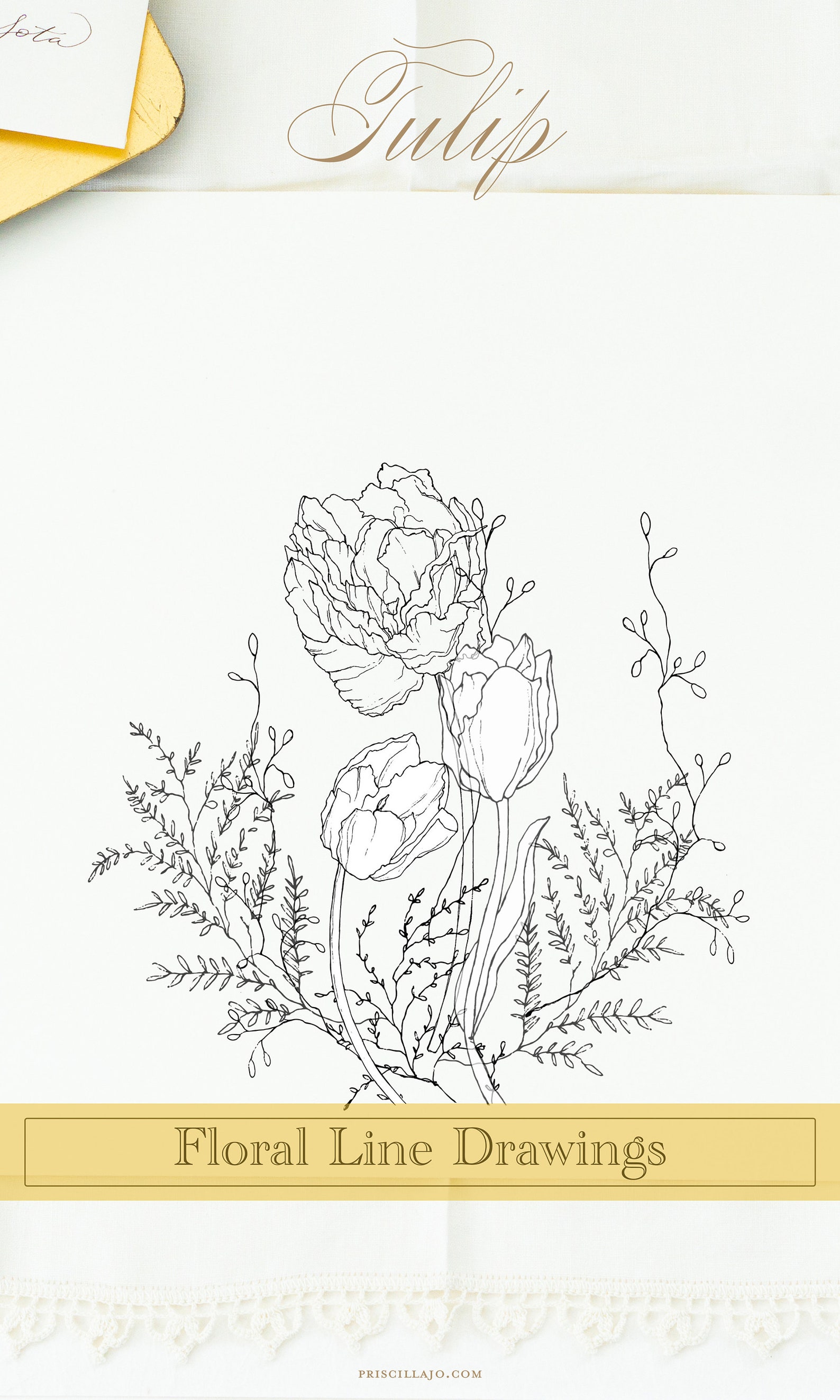 Tulip Floral Line Drawings | Digital Download | Png & Eps - Etsy