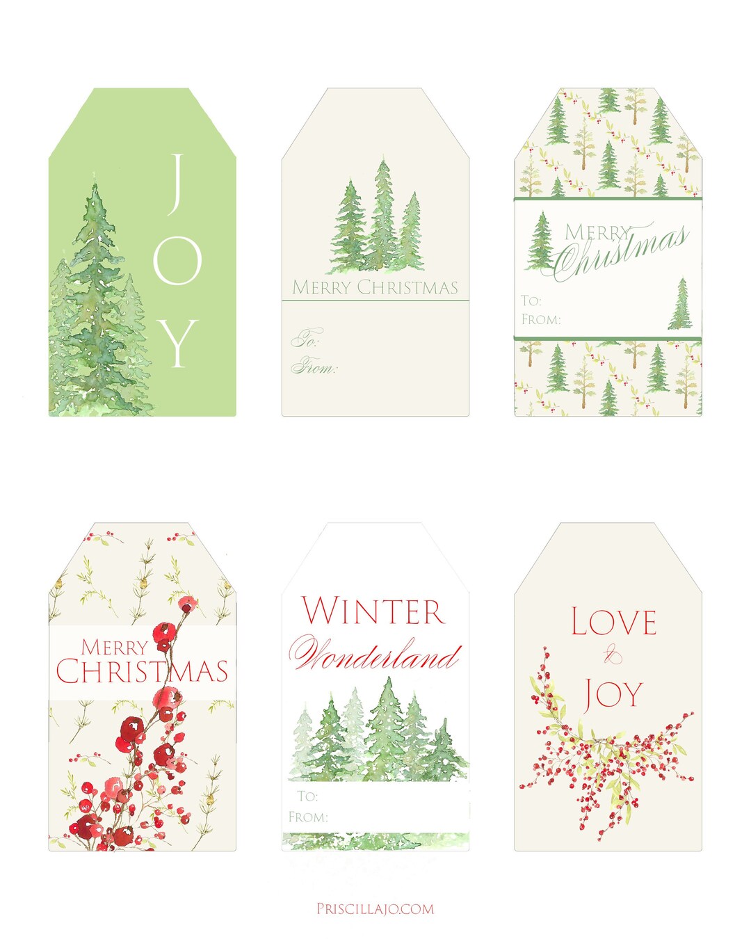 Christmas Printable Gift Tags | Digital Gift Ideas | Winter Wonderland ...