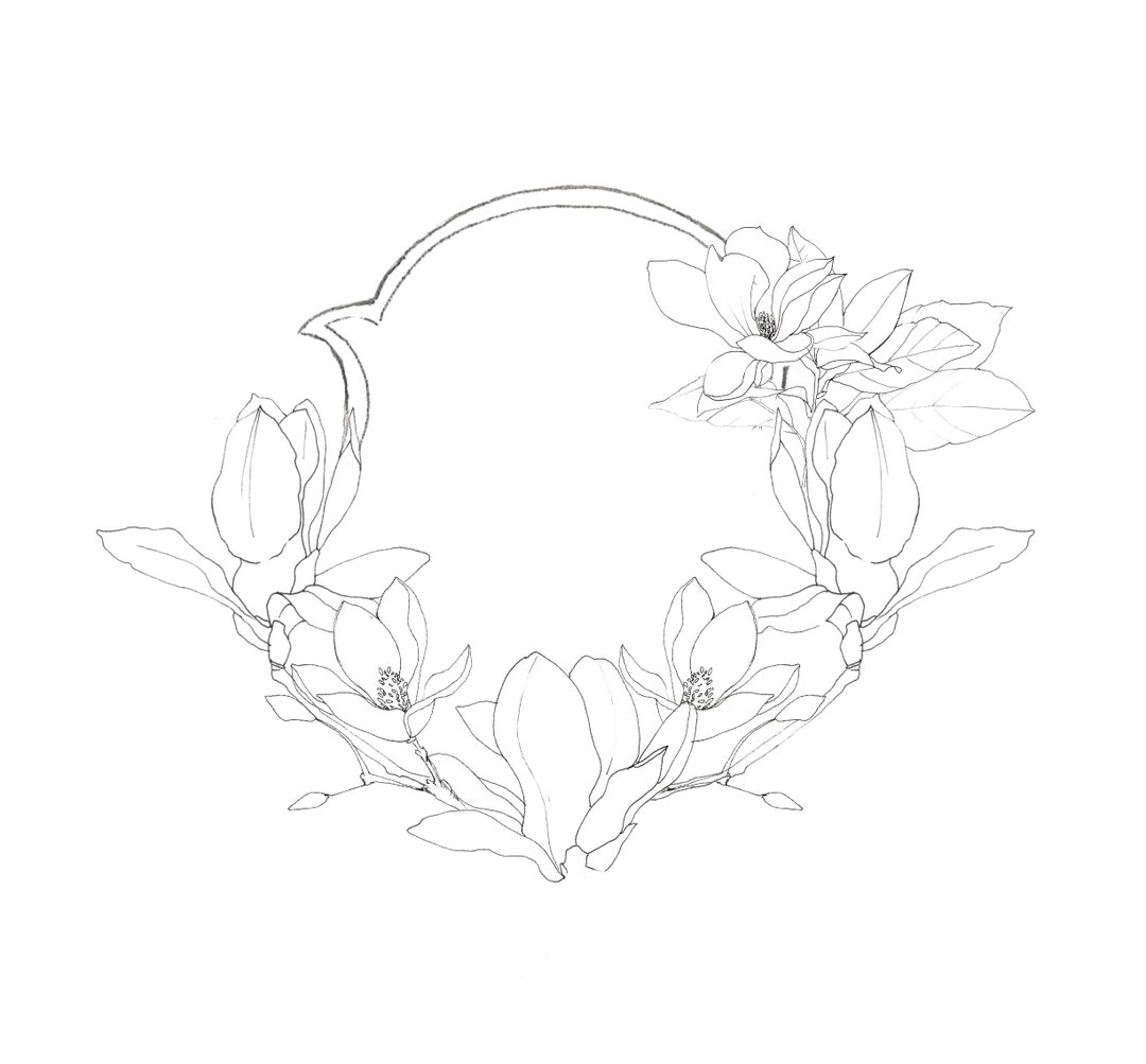Floral Crest & Wreath Design | Instant Download PNG and JPEG Files ...