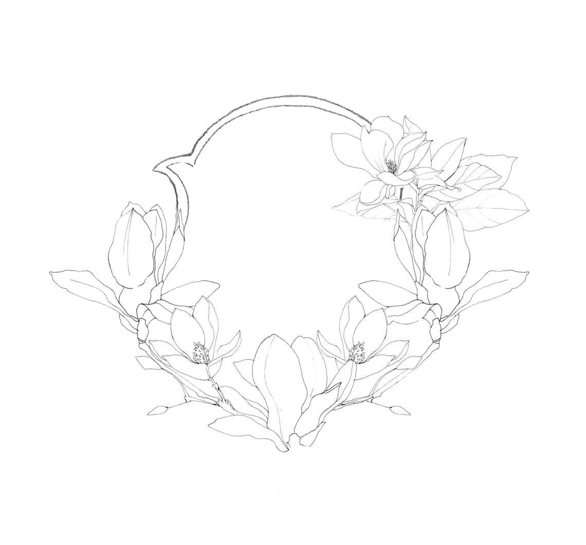Floral Crest & Wreath Design | Instant Download PNG and JPEG Files ...