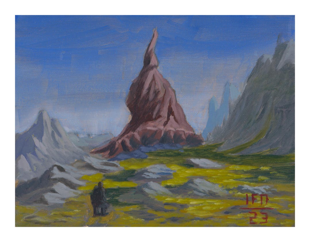Their Lair – Fantasy Rock Spire Landscape Art Print - Etsy