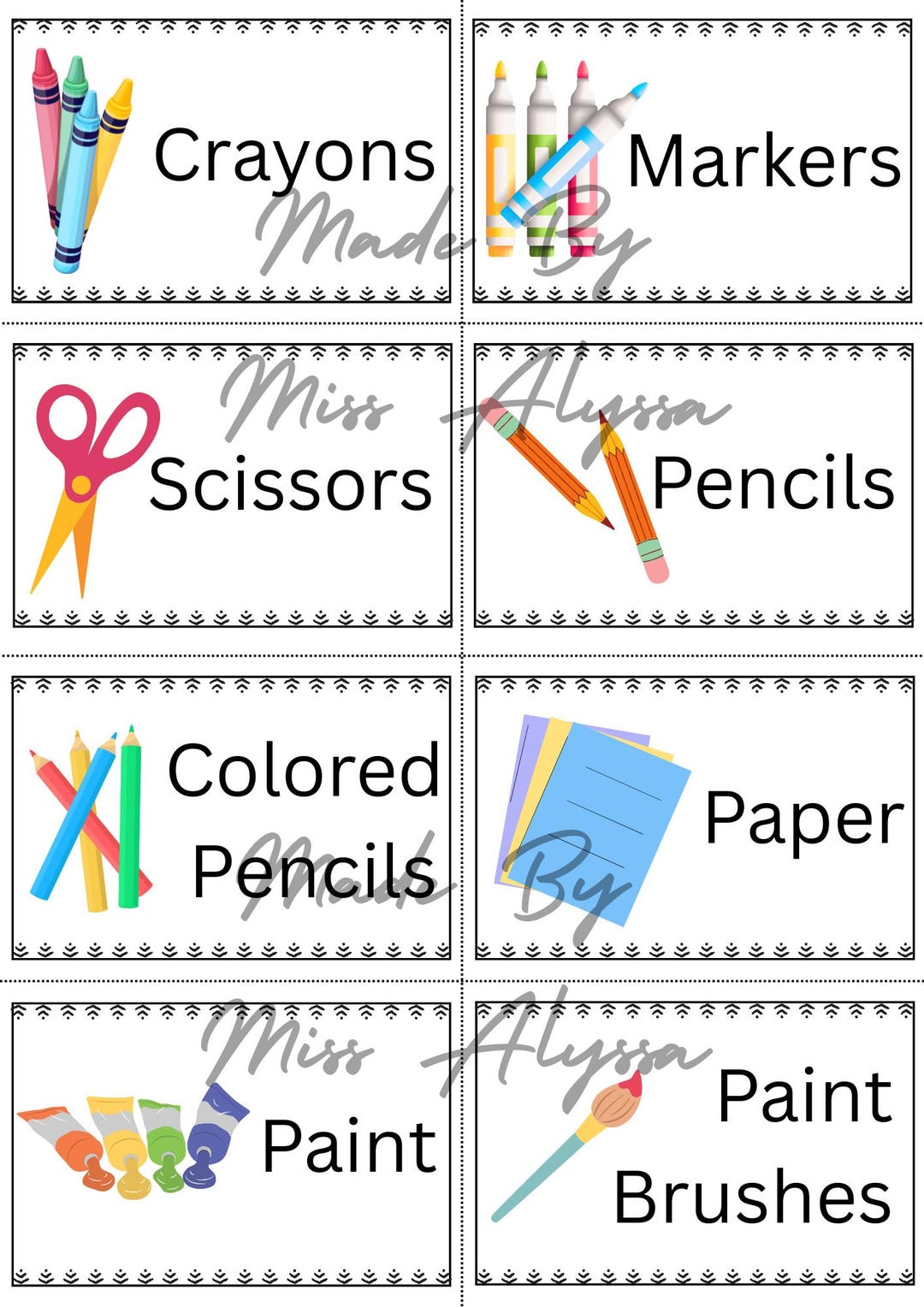 Classroom Item Lables - Etsy