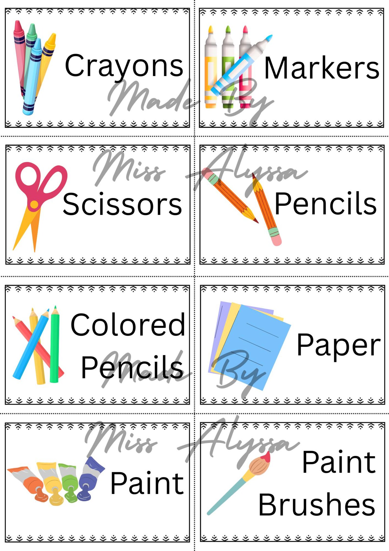 Classroom Item Lables - Etsy