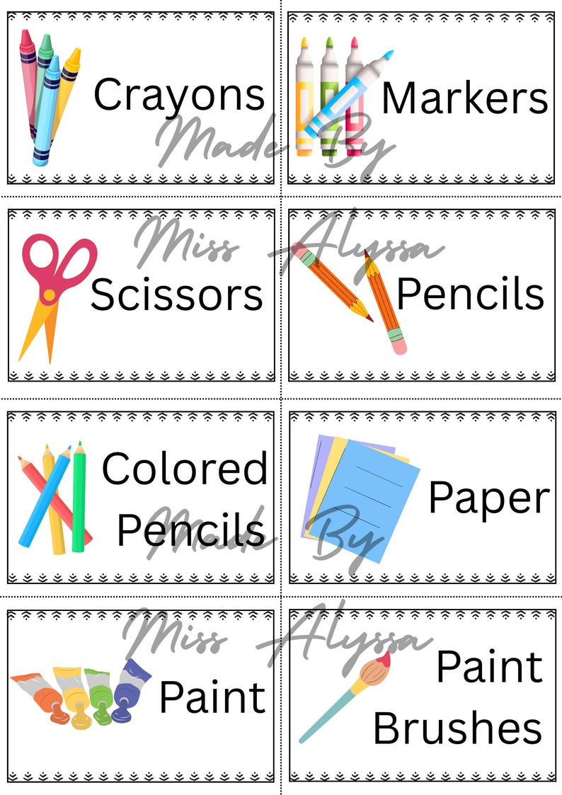 Classroom Item Lables - Etsy