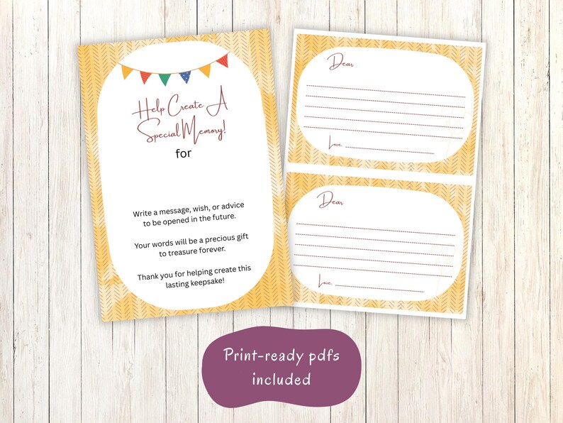 Editable Time Capsule Kit: Canva Template, Sign & Cards (A4/US Letter ...