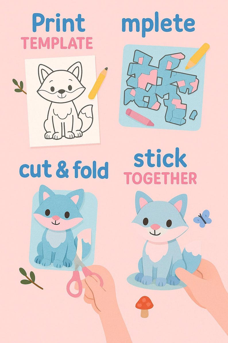 Printable 3D Fox Paper Craft for Kids - Milo the Forest Fox - DIY ...