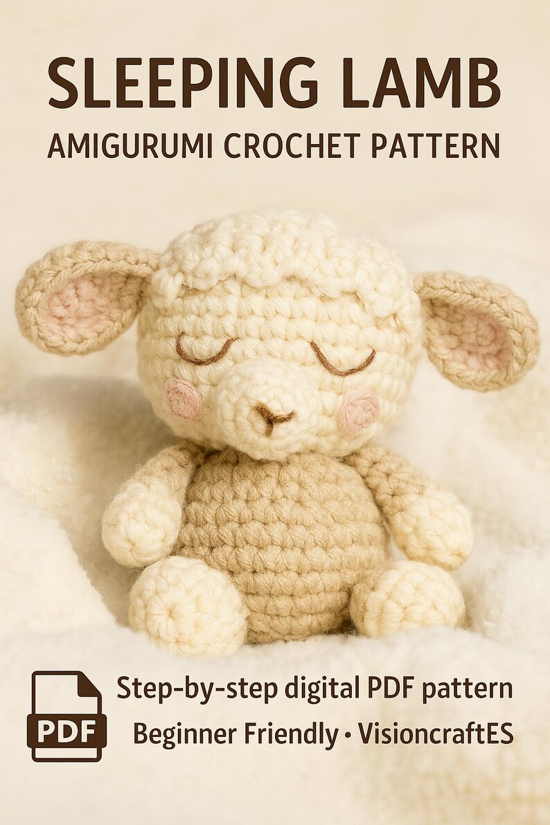 Sleeping Lamb Amigurumi Crochet Pattern PDF – Cute Baby Sheep ...