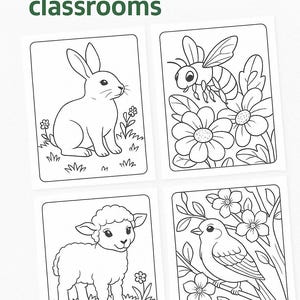 Spring Animals Coloring Pages – 100+ Printable PDF for Kids – Easter ...