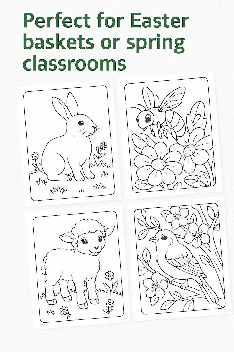 Spring Animals Coloring Pages – 100+ Printable PDF for Kids – Easter ...