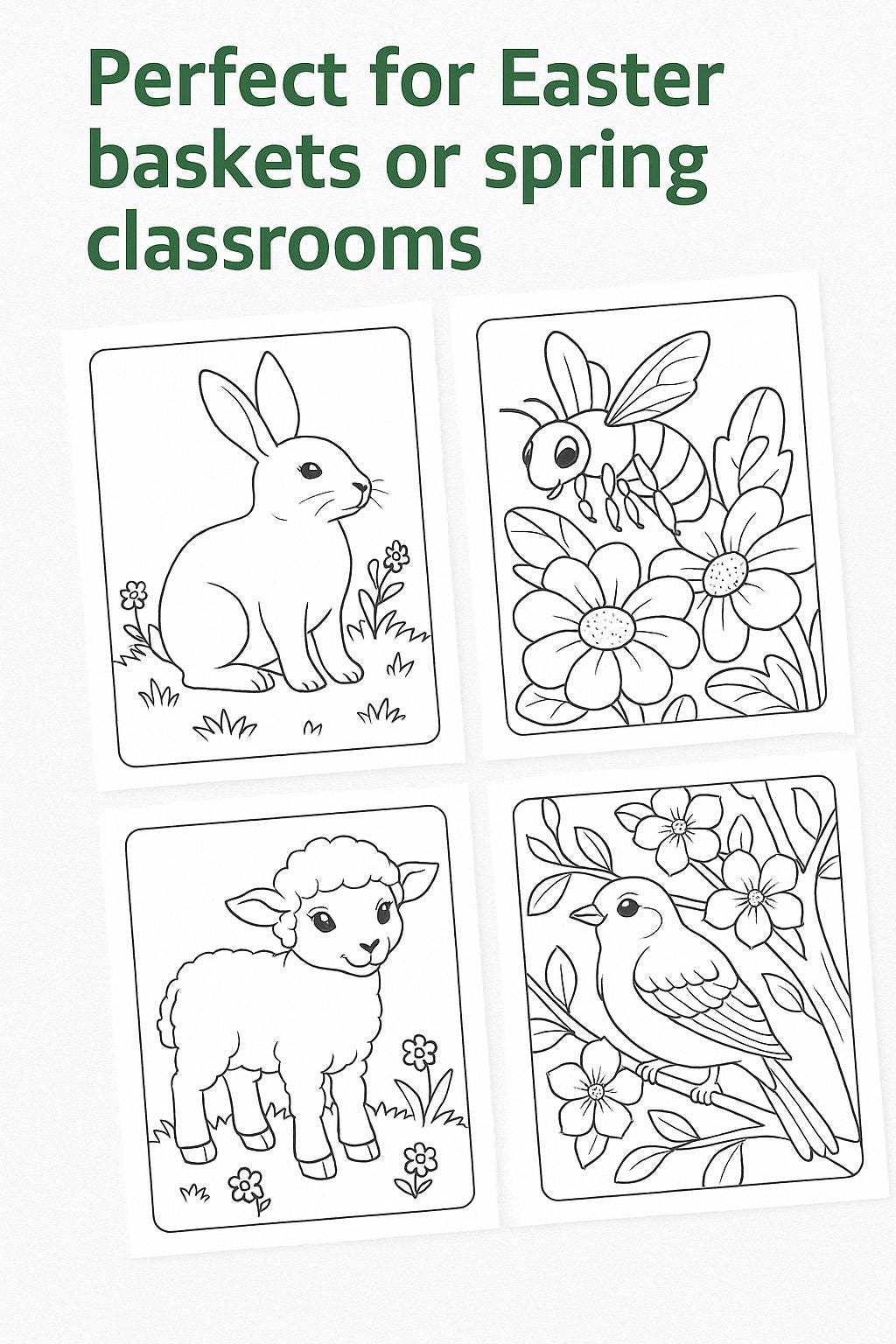 Spring Animals Coloring Pages – 100+ Printable PDF for Kids – Easter ...