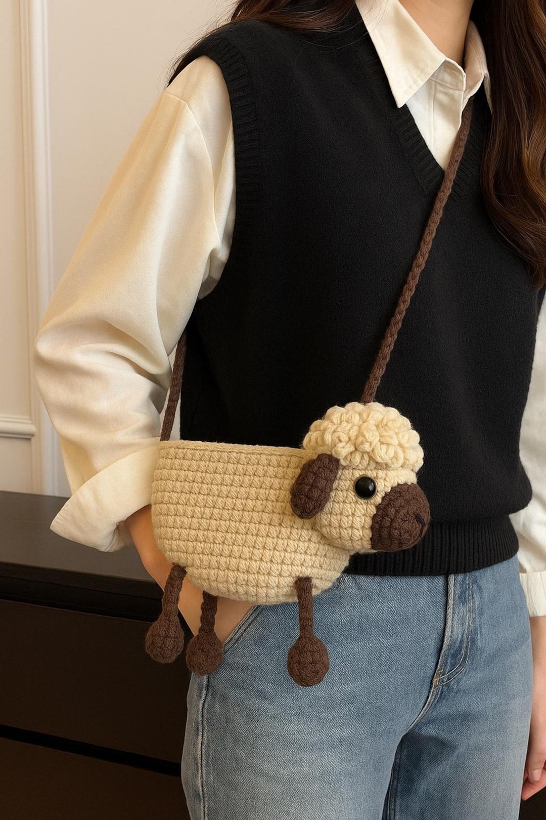 Sheep Crossbody Bag Crochet Pattern – Cute Animal Purse PDF – Amigurumi ...