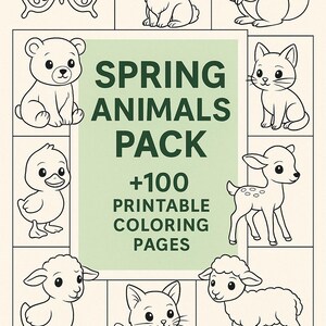 Spring Animals Coloring Pages – 100+ Printable PDF for Kids – Easter ...