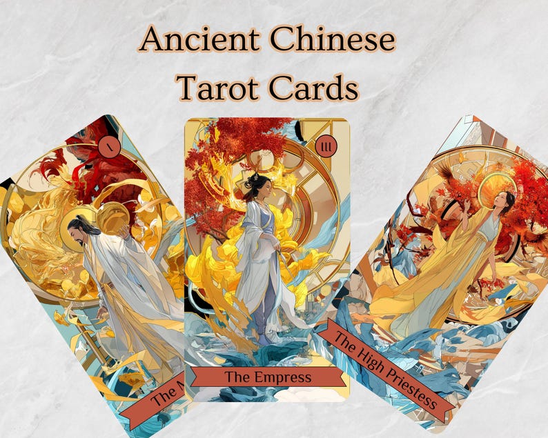 Ancient Chinese Tarot Deck: Illustrated Mythology Cards - Etsy