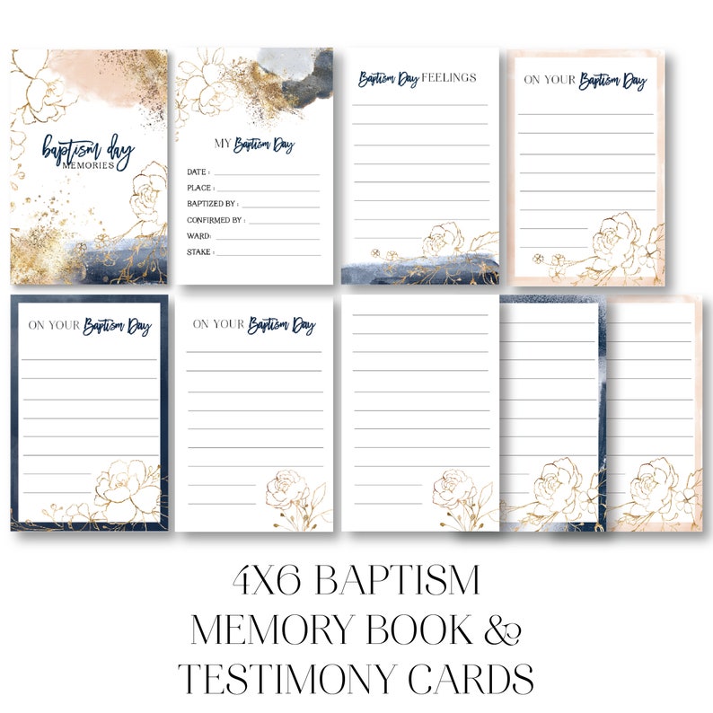LDS Baptism Memory Book & 4X6 Testimony Cards - Instant Download - Etsy