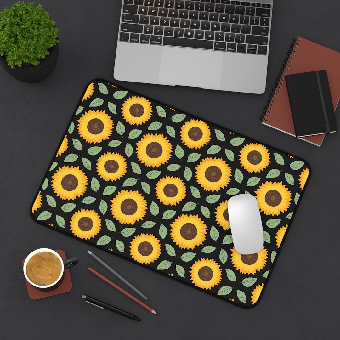 Sunflower Desk Mat - Stylish Workspace Decor, Home Office Gift, Chic ...