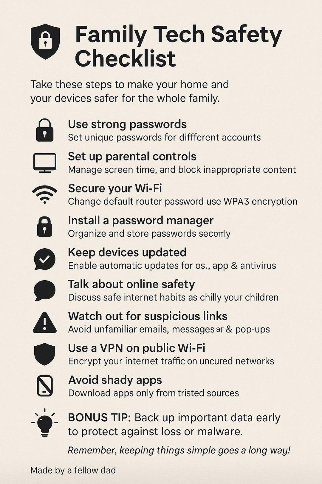 Family Tech Safety Checklist – Printable Online Safety Guide for ...