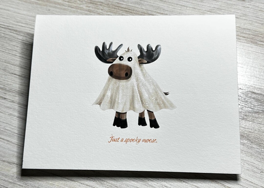 Halloween Greeting Card Handmade: Just A Spooky Moose - Etsy