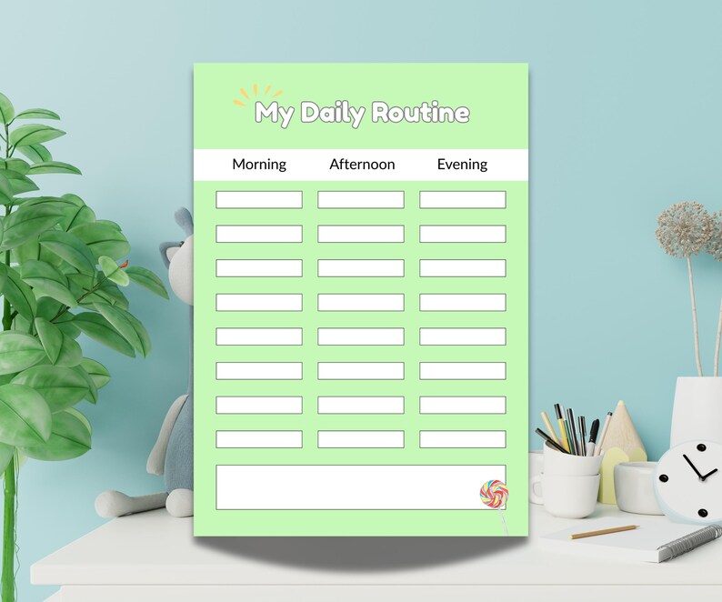 Daily Routine Chart for Kids | Visual Schedule for Toddlers | Morning ...