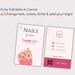 Nail Salon Thank You Card Template | Editable Canva Card | Printable ...