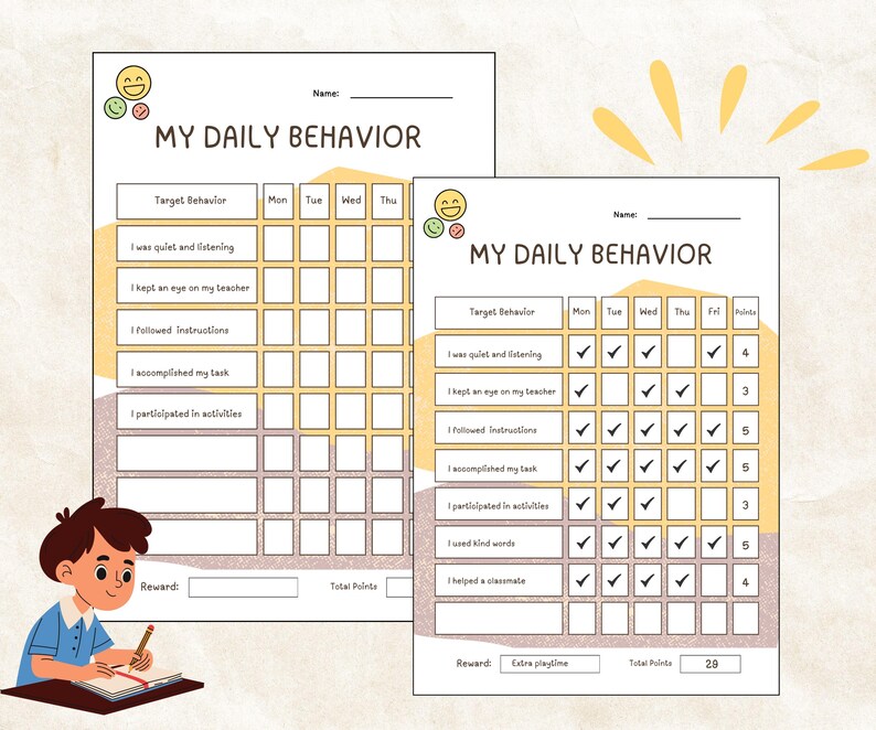 Kids Behavior Chart | Printable Behavior Chart for Toddlers & Children ...