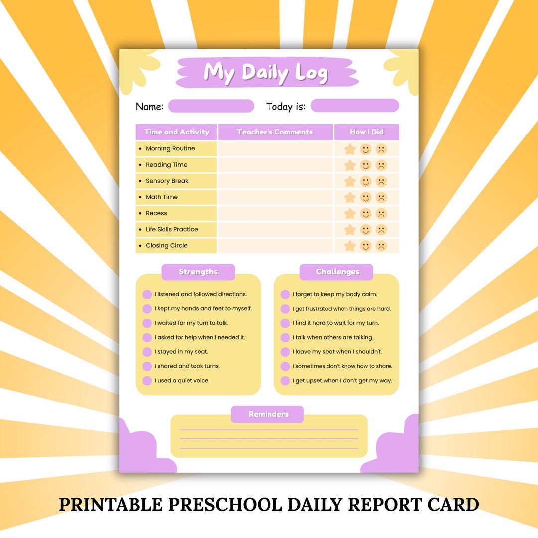 Editable Daycare Daily Report Sheet | Infant Toddler Daily Log Template ...