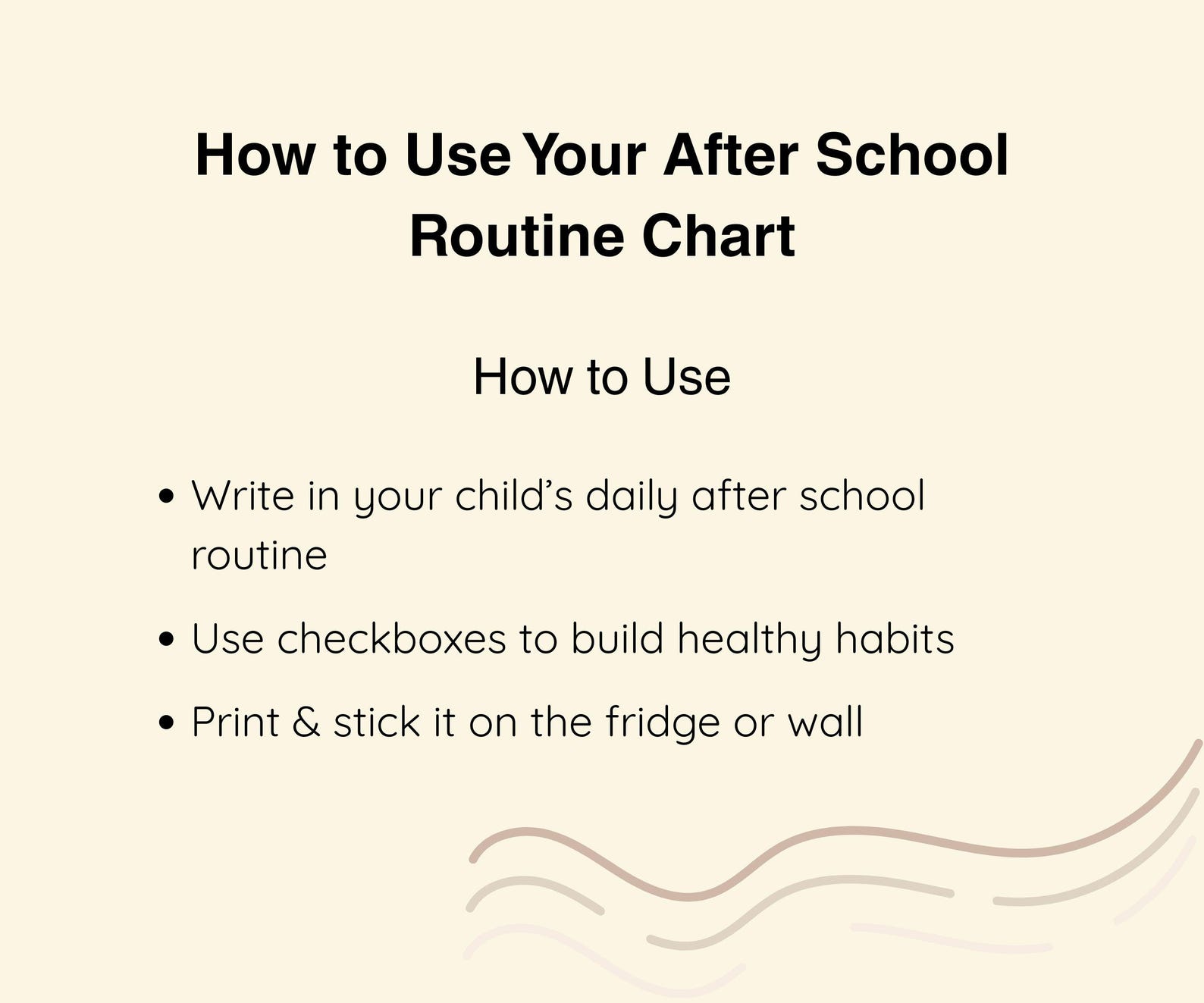 Printable After School Routine Chart for Kids | Blank Daily Schedule ...