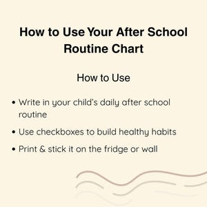 Printable After School Routine Chart for Kids | Blank Daily Schedule ...